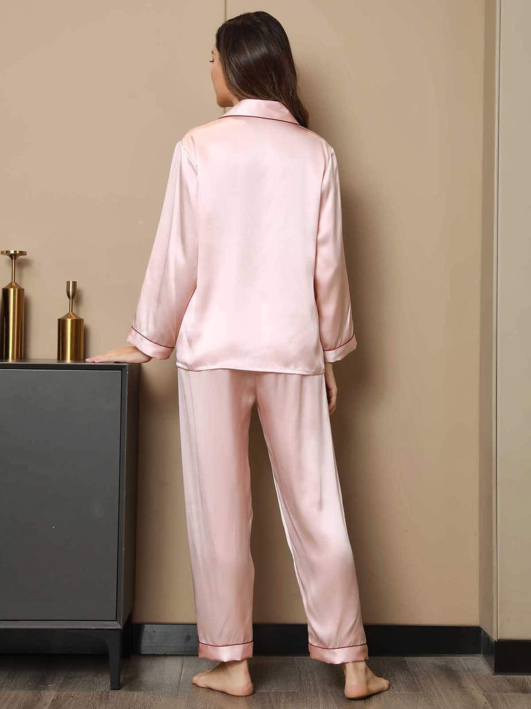 Silksilky Long Sleeve Silk Sleepwear Silky Soft Pajamas – SILKSILKY