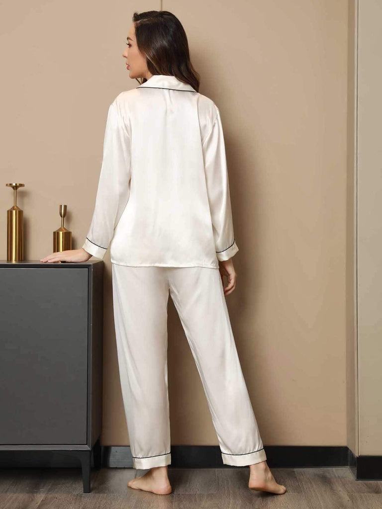 Silksilky Long Sleeve Silk Sleepwear Silky Soft Pajamas – SILKSILKY