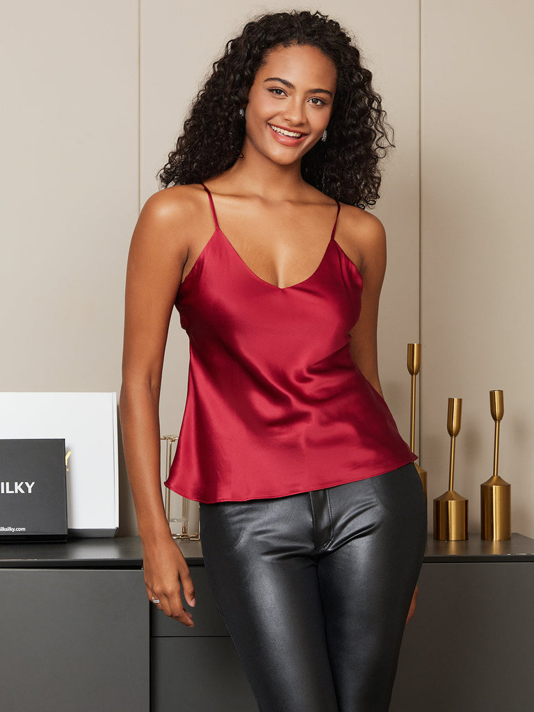 Silksilky Silk Slip Camisole Spaghetti Strap Camisoles for Women ...